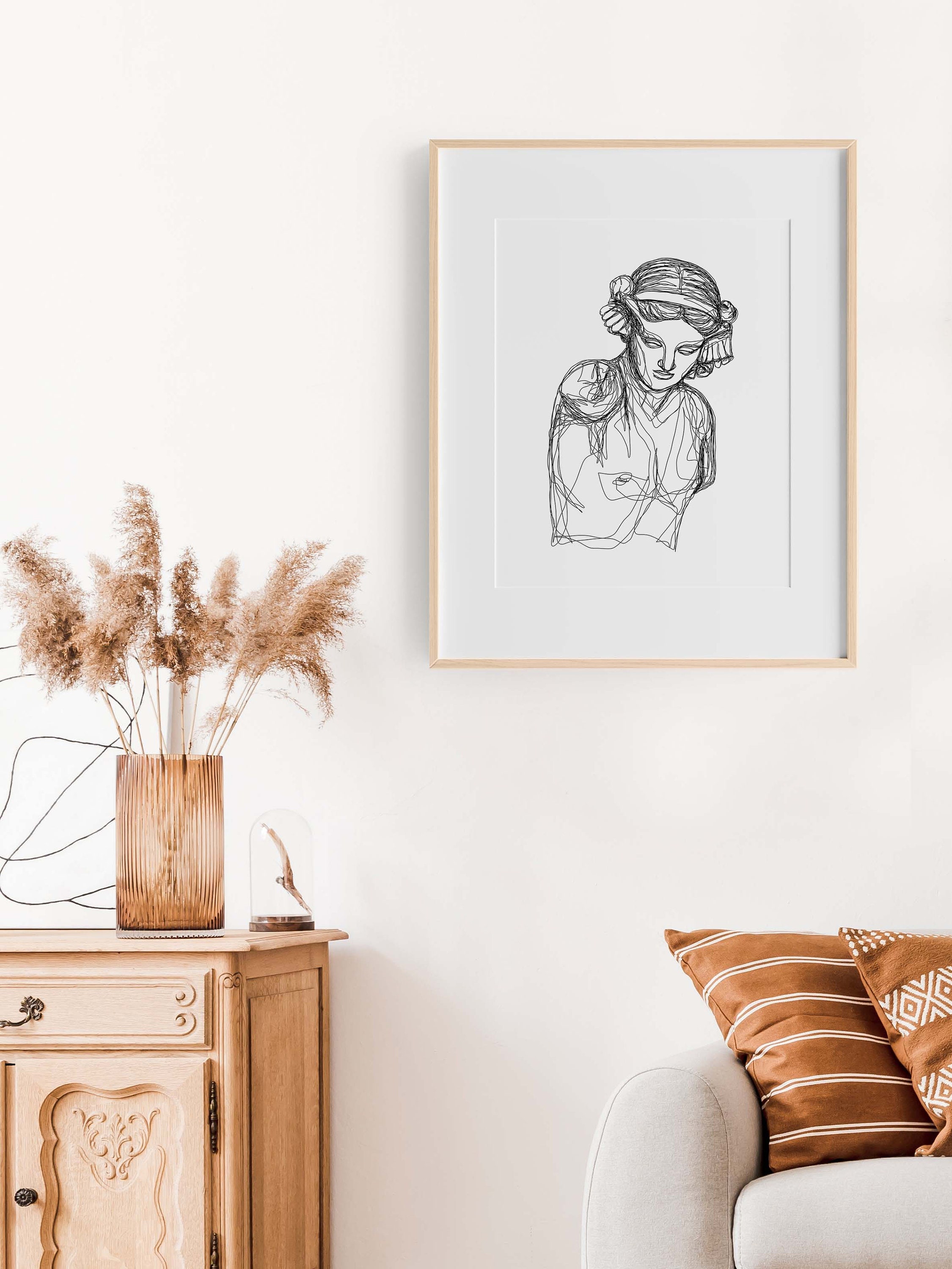 Hypnos Greek God Line Work Illustration | Digital Artwork ...