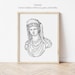 Demeter Greek Goddess Line Work Illustration | Digital Artwork ...