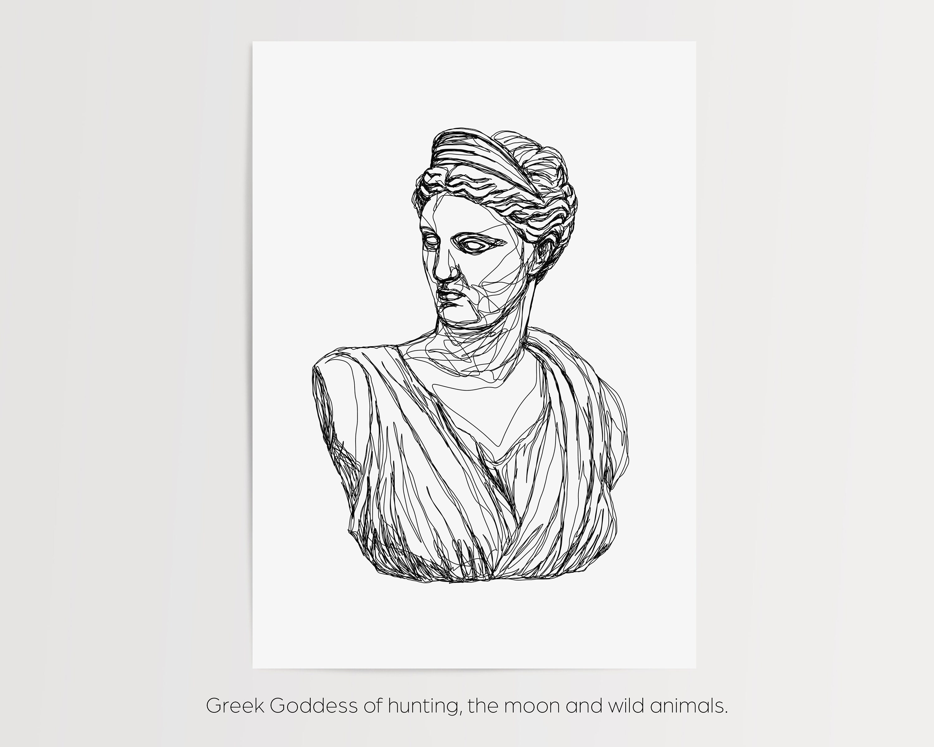Artemis Greek Mythology Drawing