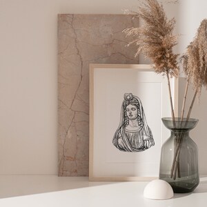 Persephone Greek Goddess Line Work Illustration | Digital Artwork ...