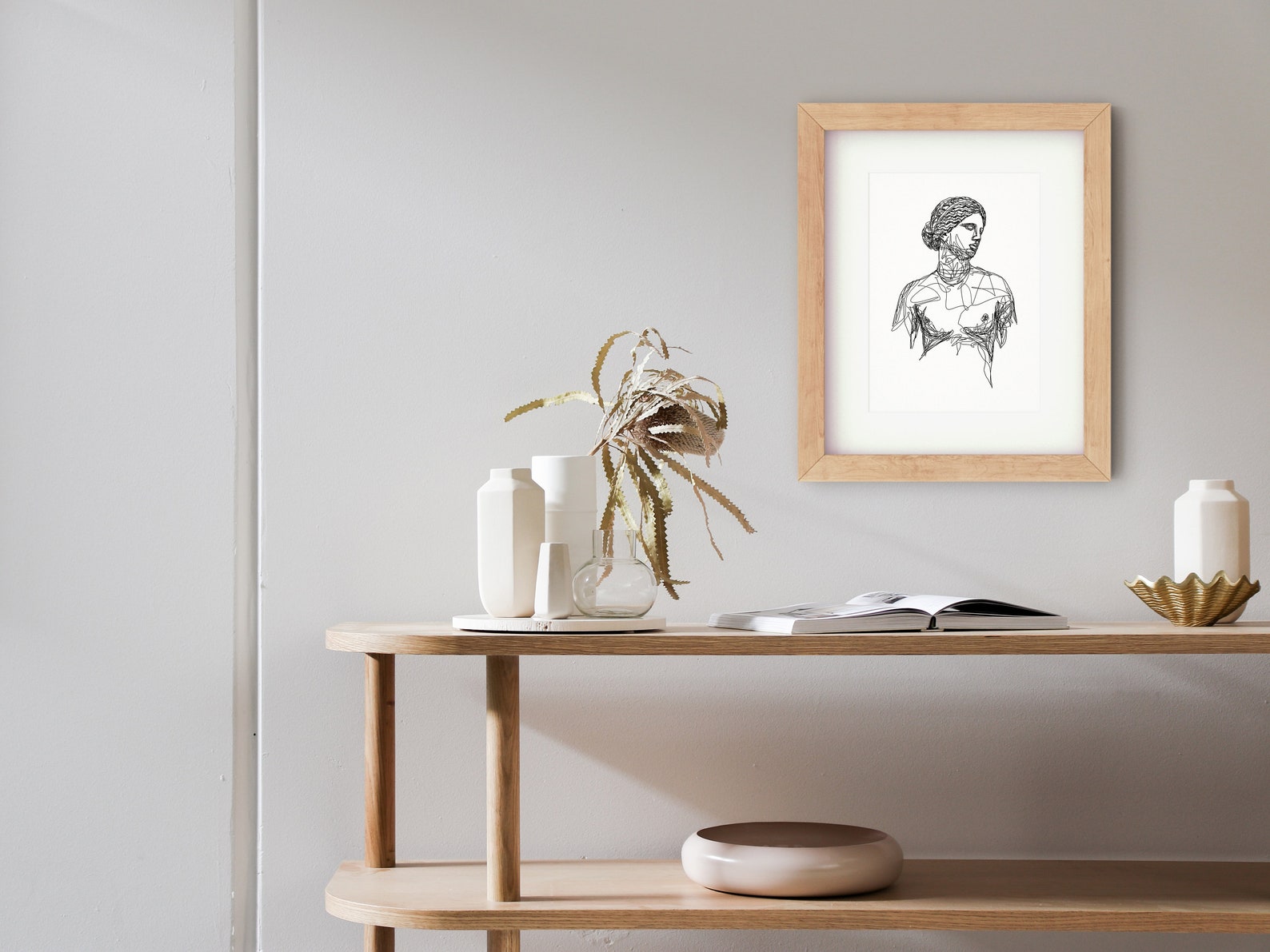 Aphrodite Greek Goddess Line Work Illustration | Digital Artwork ...