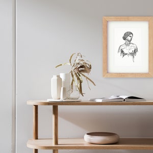 Aphrodite Greek Goddess Line Work Illustration | Digital Artwork ...