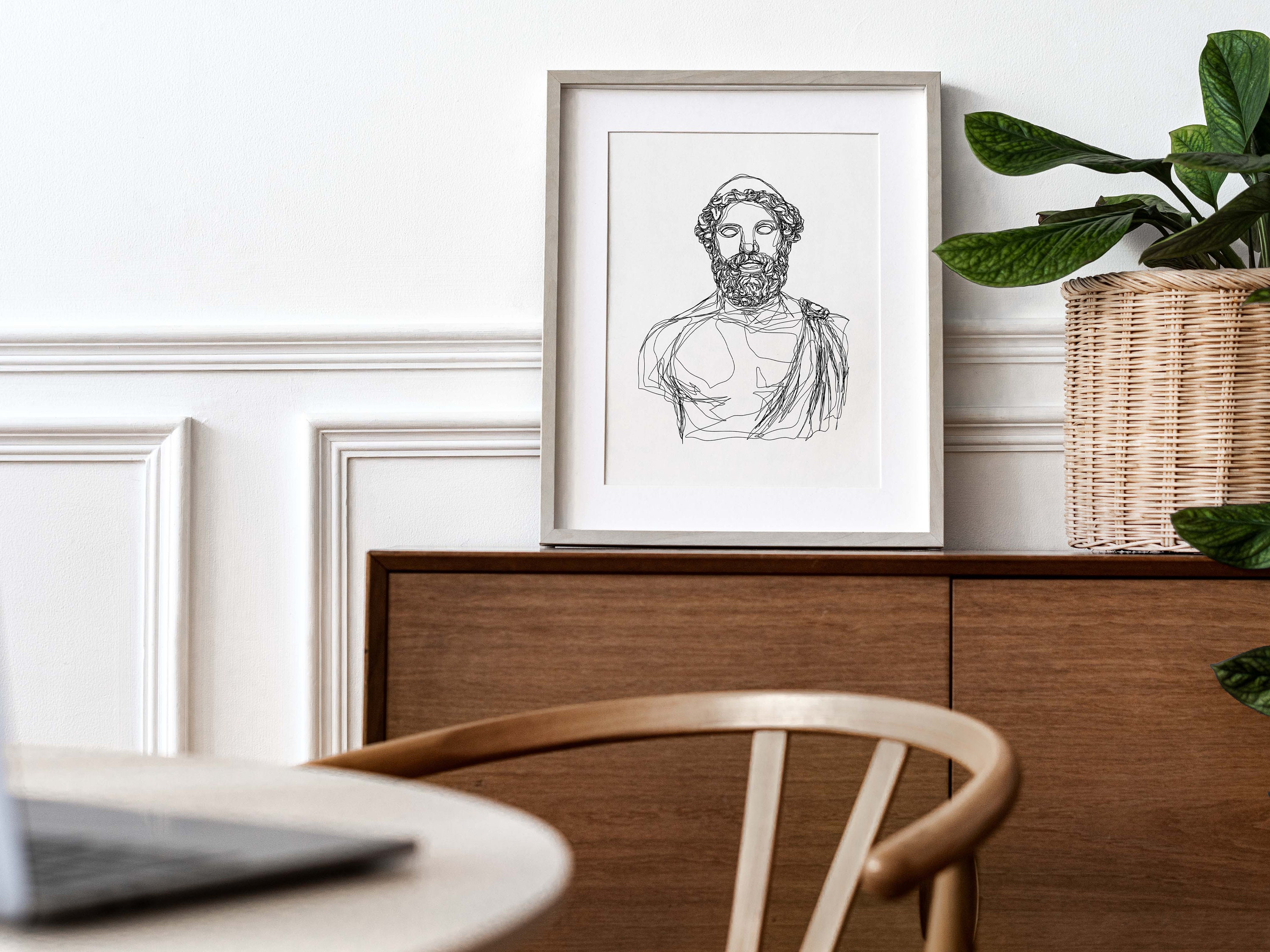 Hephaestus Greek God Line Work Illustration | Digital Artwork ...