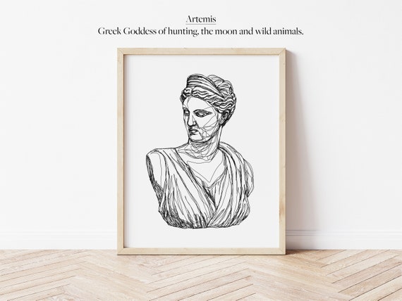 Artemis Greek Mythology Drawing