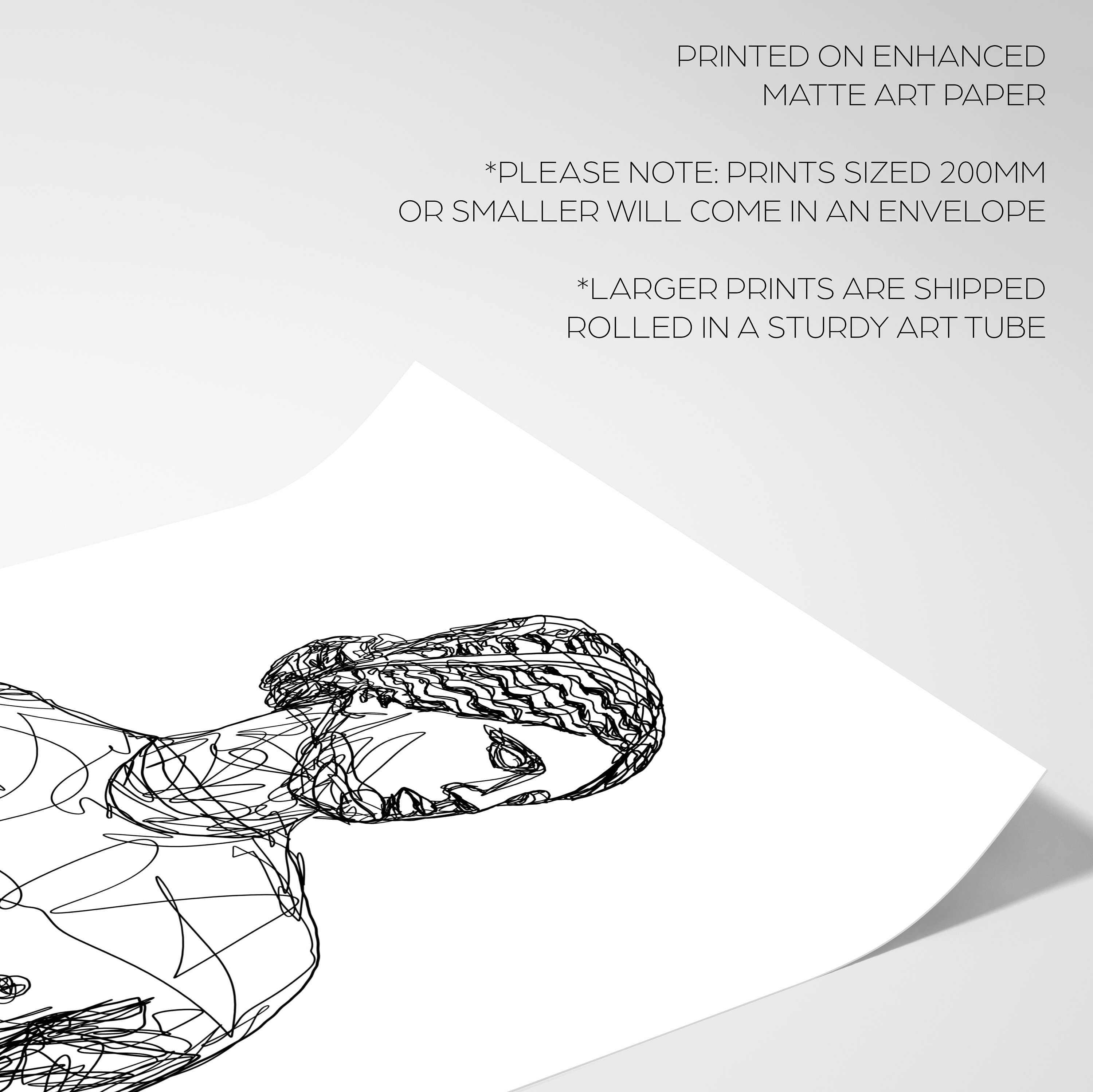 Janus Roman God Print | Printed and Shipped Line Work Illustration ...