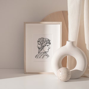 Janus Roman God Line Work Illustration | Digital Artwork Print ...