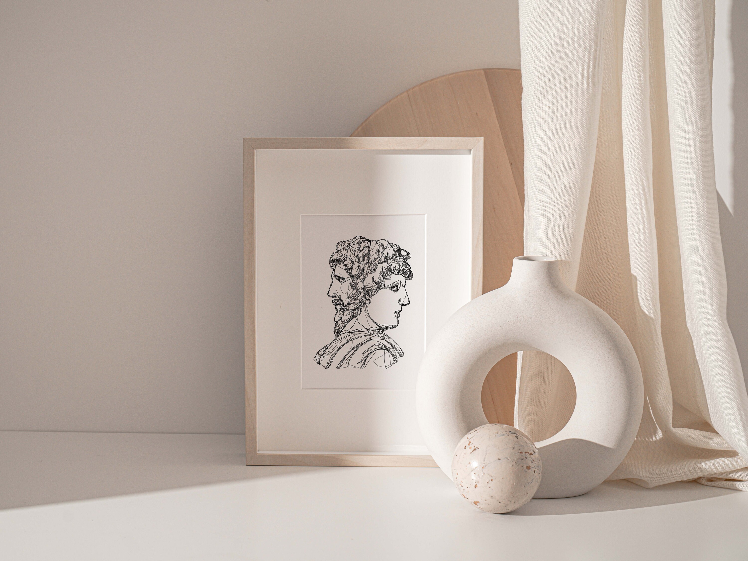 Janus Roman God Line Work Illustration Digital Artwork Print - Etsy