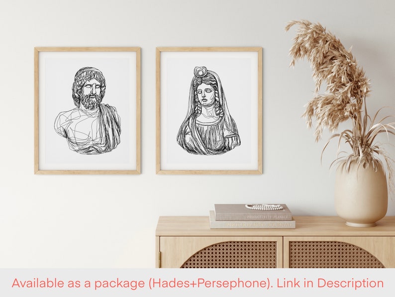 Persephone Greek Goddess Line Work Illustration | Digital Artwork ...