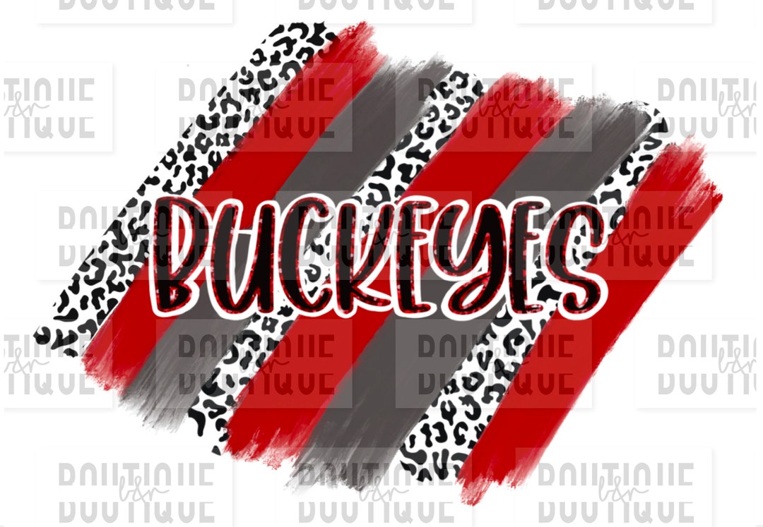 Buckeyes Glitter Leopard PNG Digital Download Hand Drawn for ...