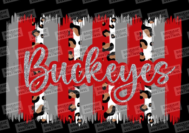 Buckeyes Leopard PNG Digital Download Hand Drawn for Sublimation, DTF ...