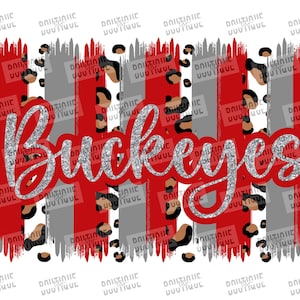 Buckeyes Leopard PNG Digital Download Hand Drawn for Sublimation, DTF ...