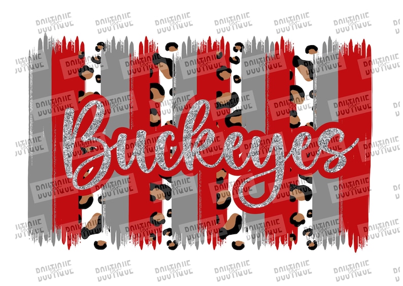 Buckeyes Leopard PNG Digital Download Hand Drawn for Sublimation, DTF ...