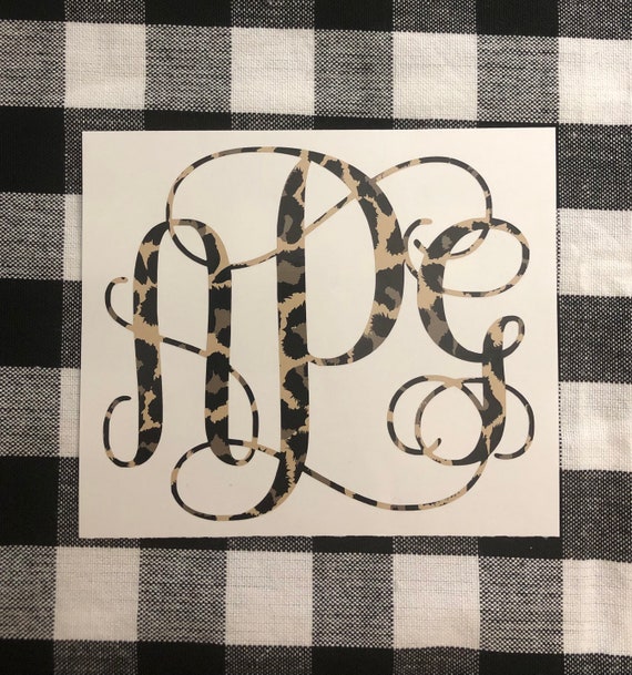 Custom monogram decal / car window decal / laptop decal/ | Etsy