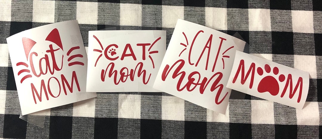 Cat Mom Car Decal / Cat Mom Vinyl Decal / Cat Mom Vinyl Sticker - Etsy