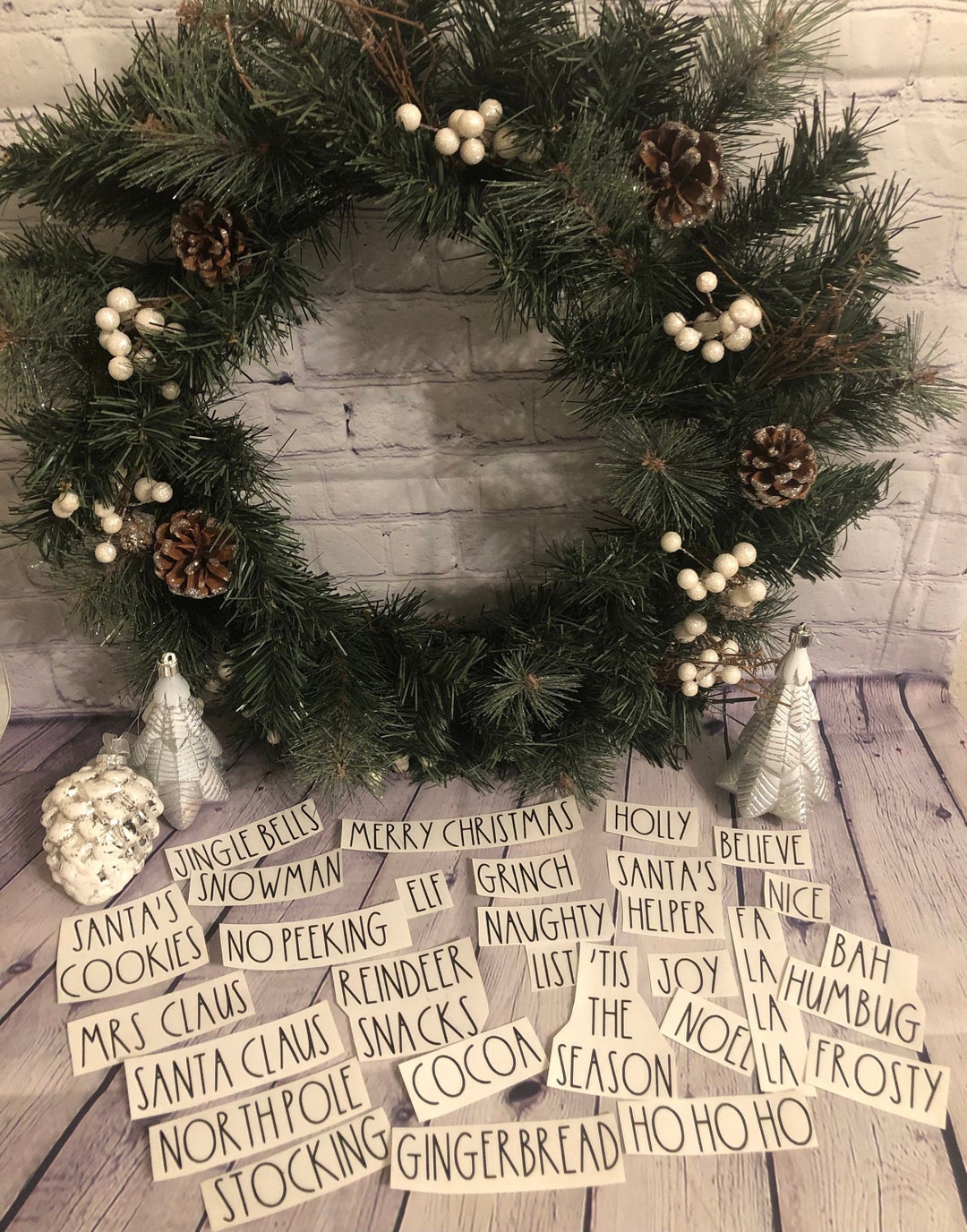 Rae Dunn Inspired Christmas Decals, Custom Holiday Words - Etsy