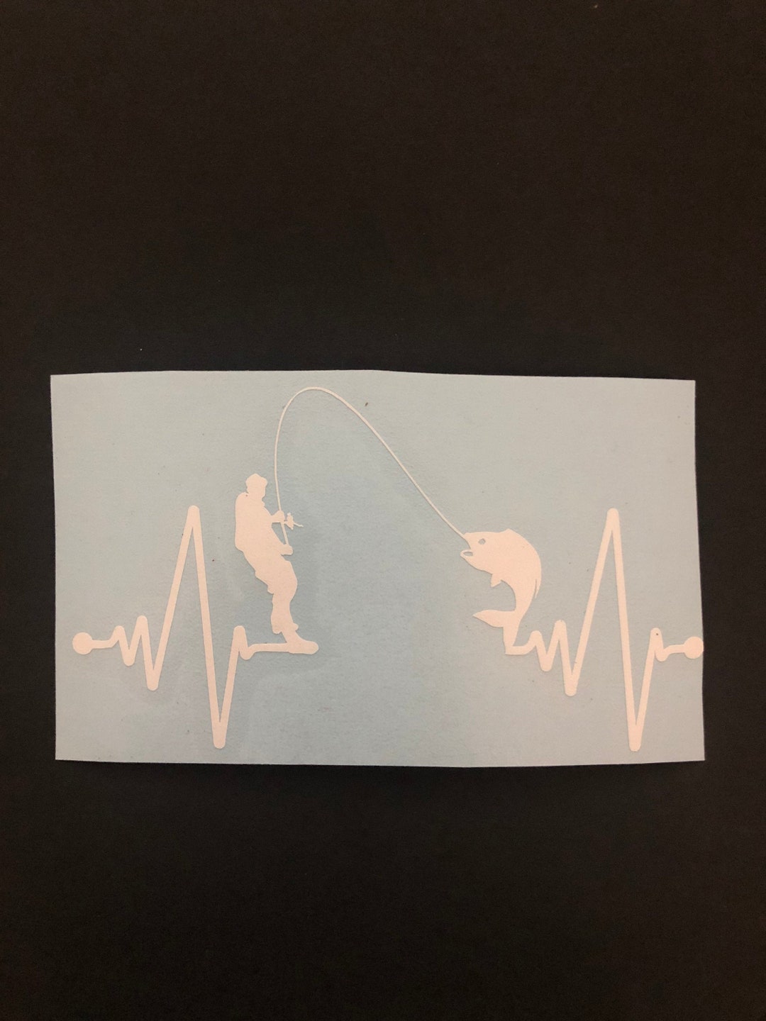 Fishing is Life Decal - Fisherman Heartbeat Car Decal - Etsy