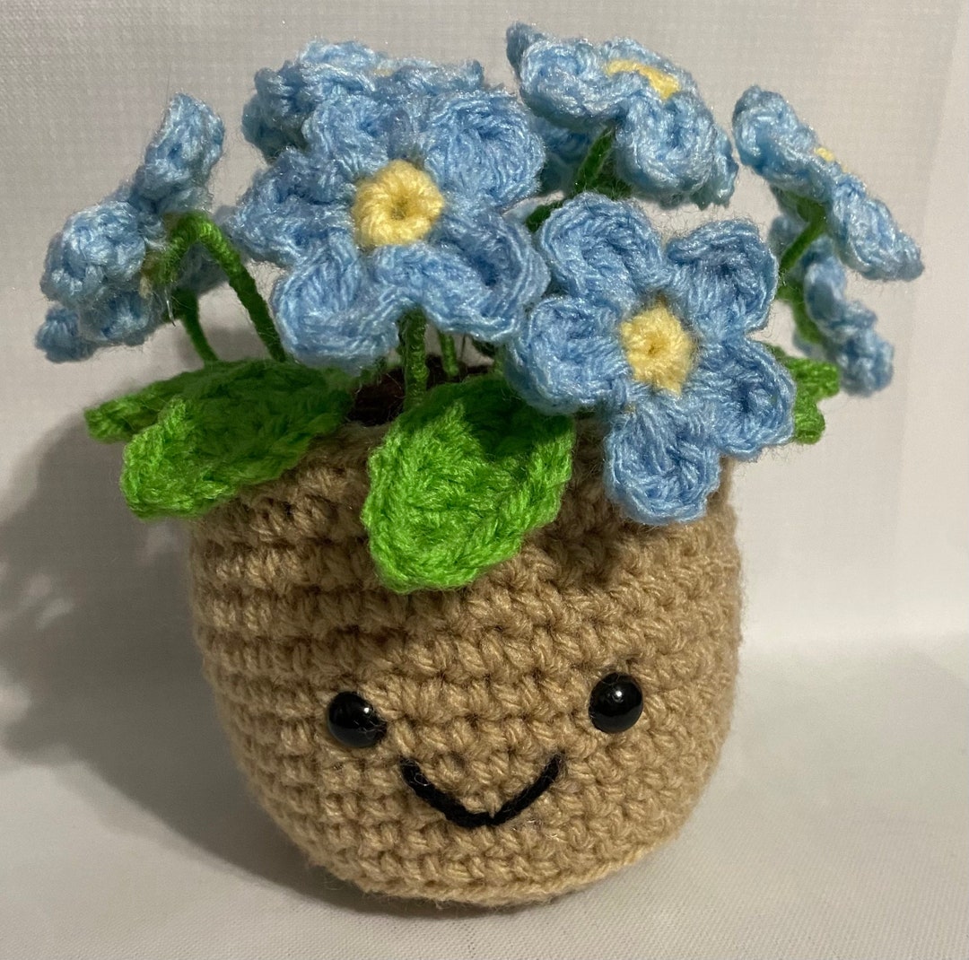 Forget-me-not Flowers in Stuffed Pot (crochet) - Etsy