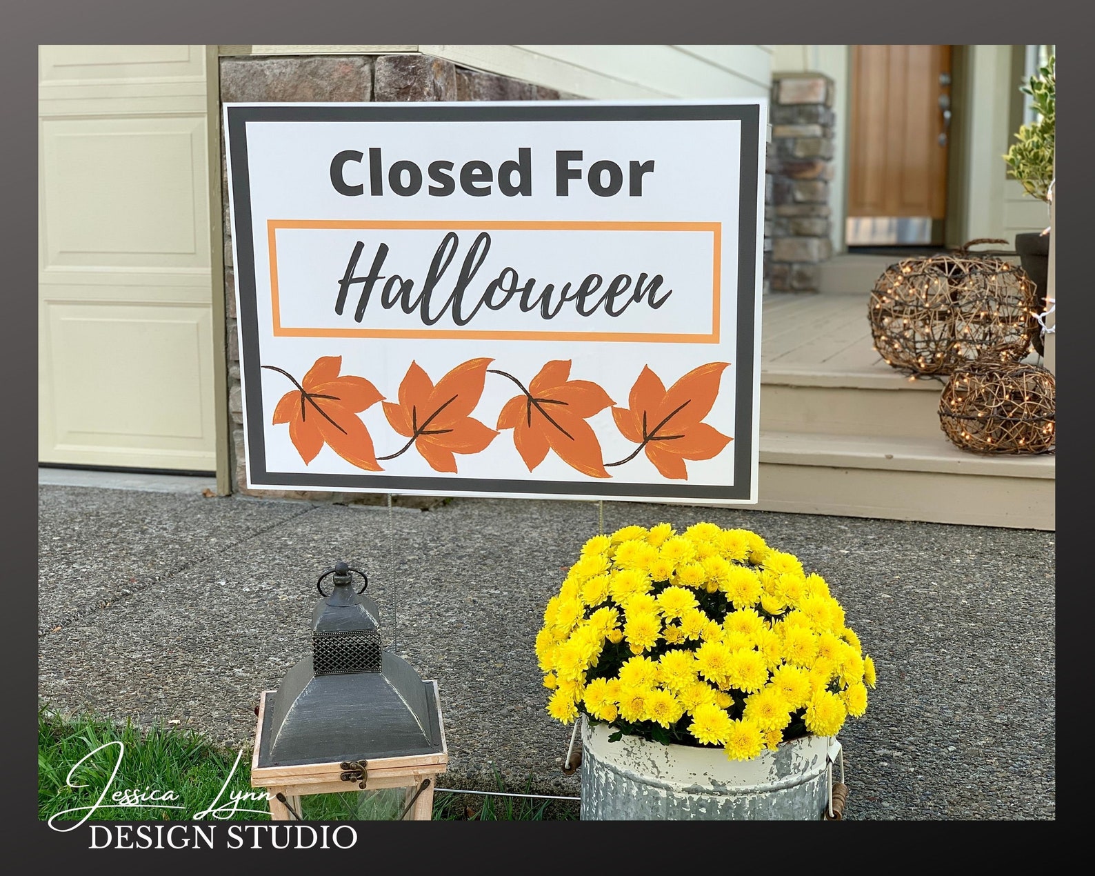 Halloween Yard Sign Image, INSTANT DOWNLOAD, Closed for Halloween, Fall ...