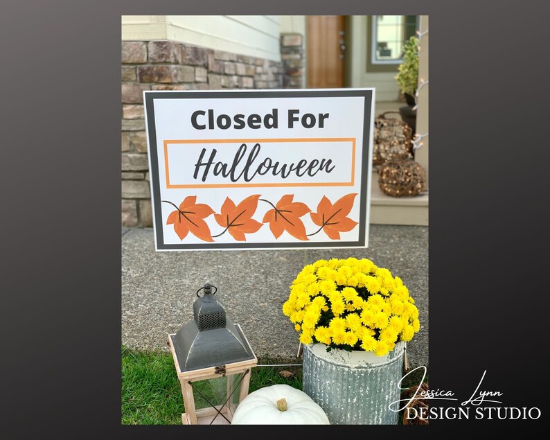 Halloween Yard Sign Image, INSTANT DOWNLOAD, Closed for Halloween, Fall ...