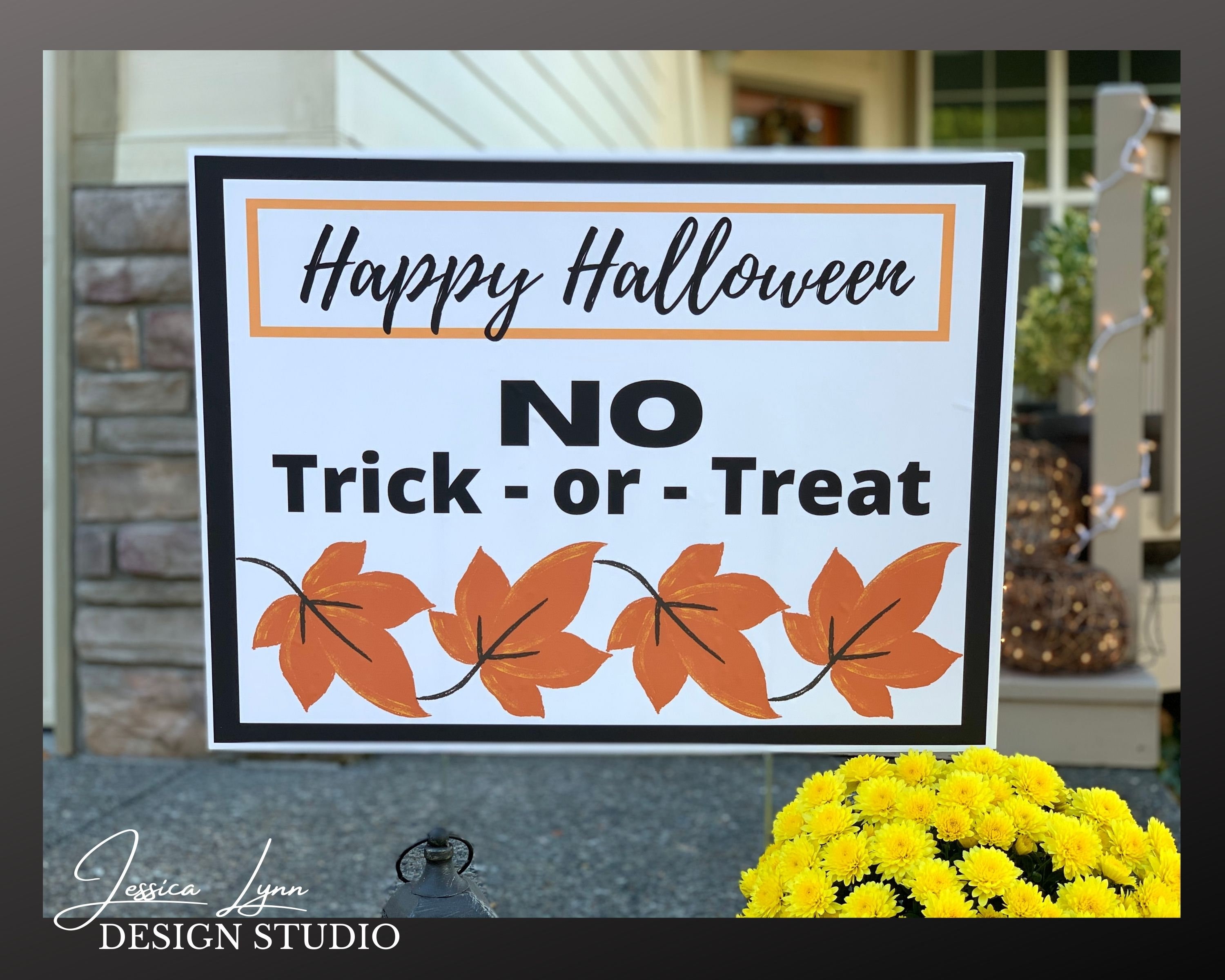 Halloween Yard Sign Image, INSTANT DOWNLOAD, Happy Halloween NO Trick ...