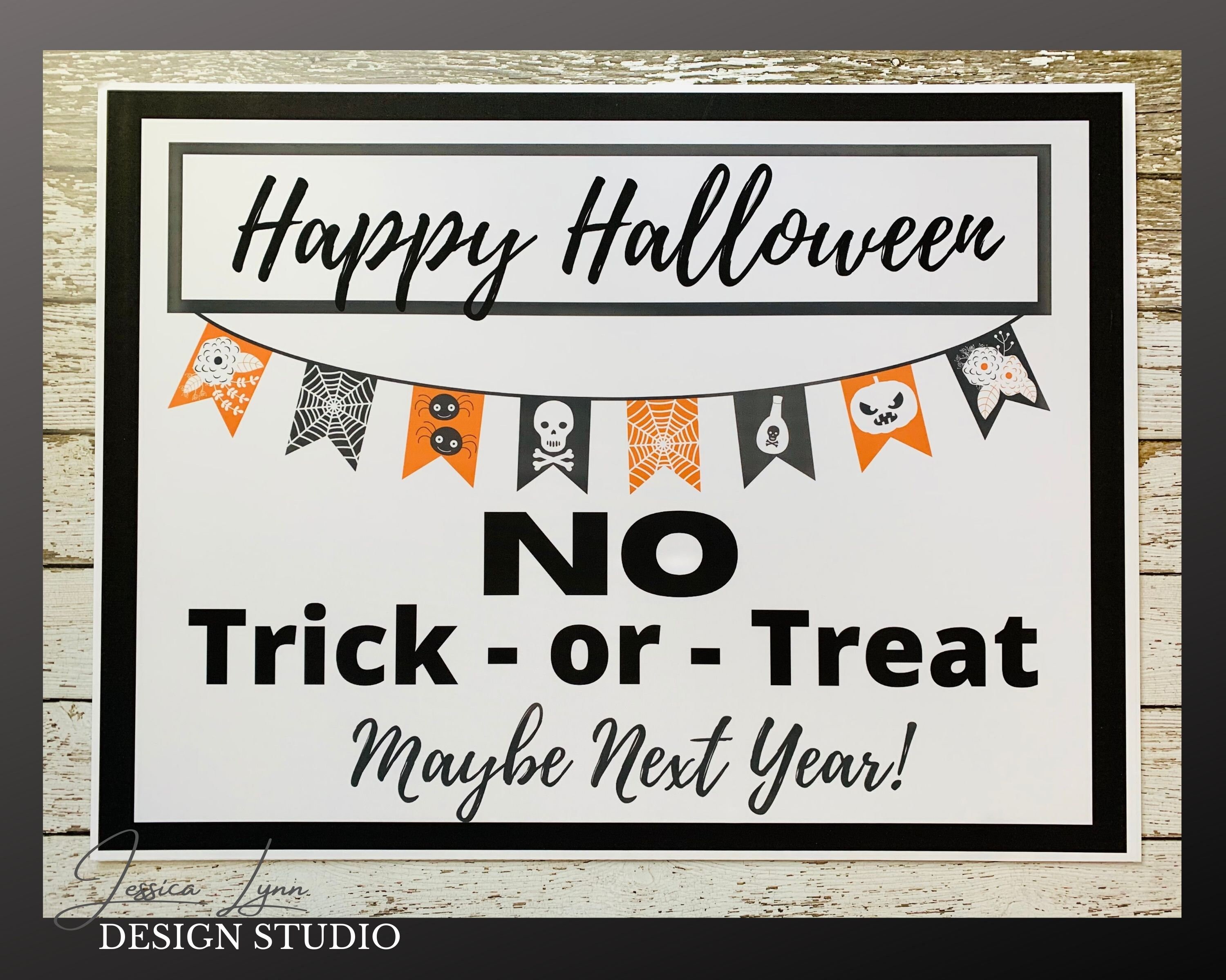 Halloween Yard Sign Image, INSTANT DOWNLOAD, Happy Halloween NO Trick ...