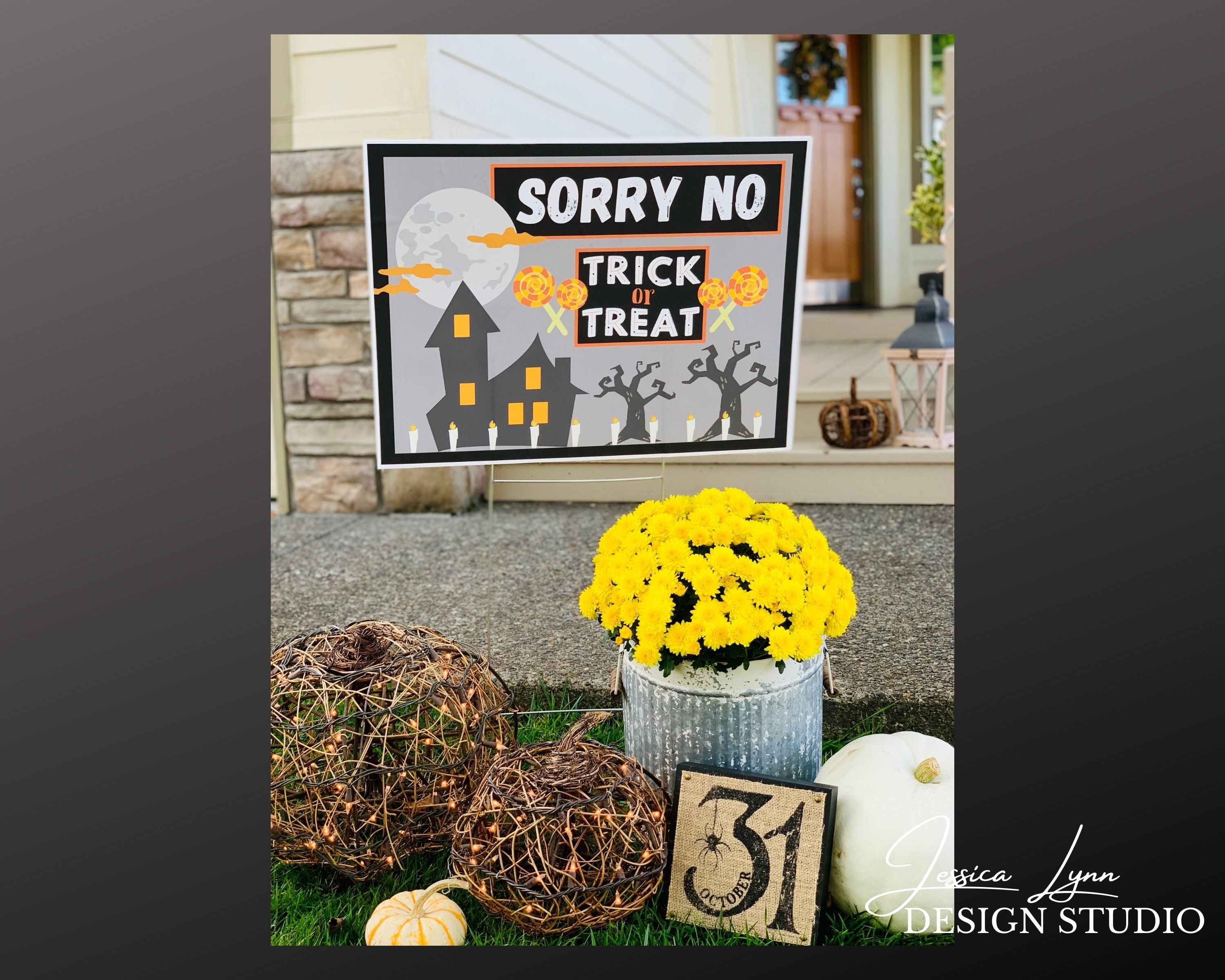 Halloween Yard Sign Image, INSTANT DOWNLOAD, Sorry NO Trick or Treat ...