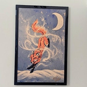 Fox Art Print, Winter Holiday Wall Art, Fantasy Fox Decor, Mystical ...