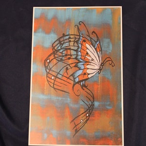 Butterfly Art Print Music Wall Art Music Decor Abstract - Etsy