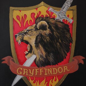 Original Lion Painting, Wizard House, Fan Art Painting, Sword and ...