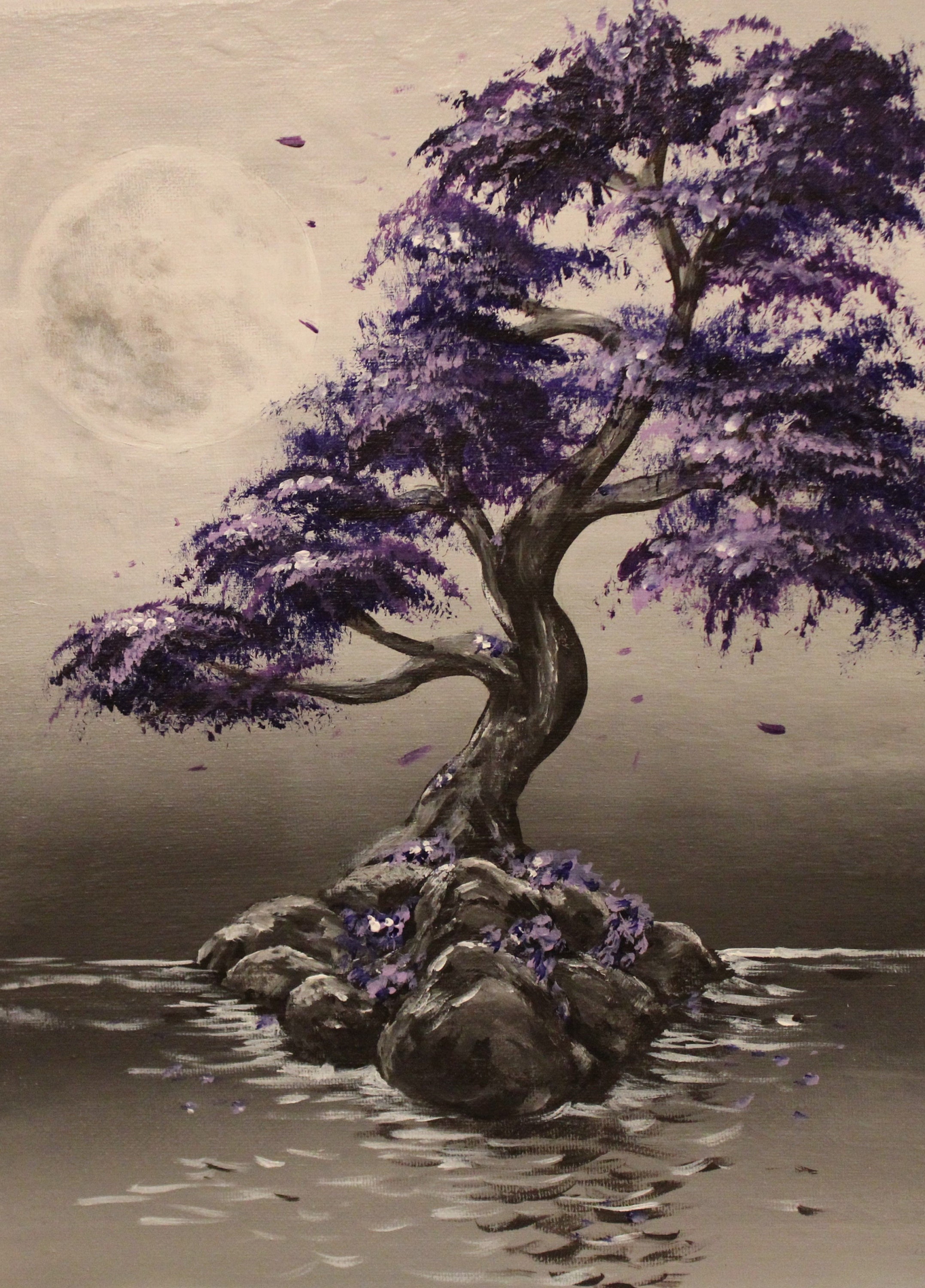 Purple Tree Art Print Nature Art Decor Landscape With Full - Etsy