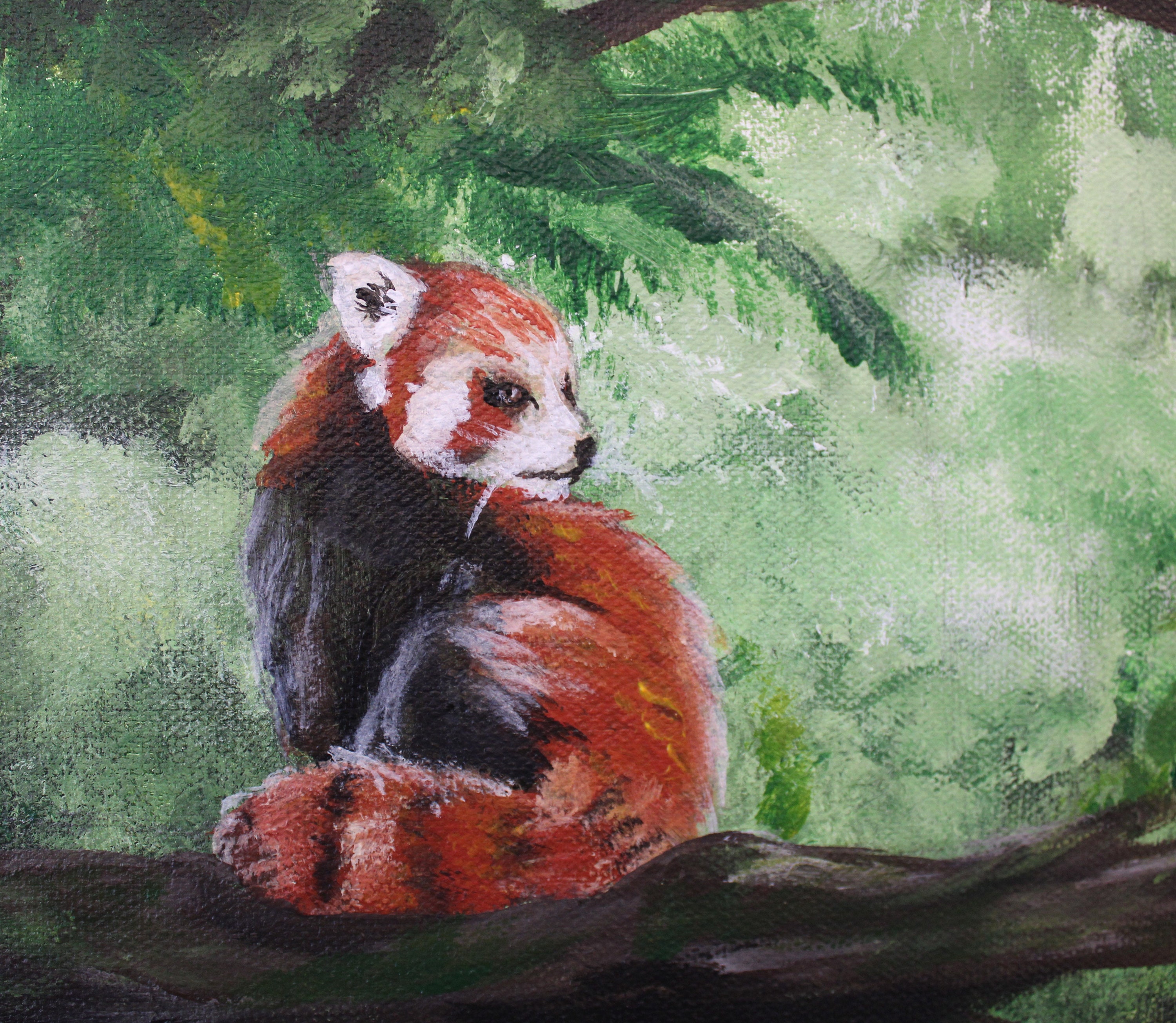 Red Panda Art, Original Canvas Painting, Wildlife and Nature Wall Art ...