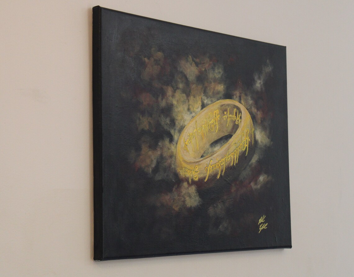 LOTR Art, Original Painting Lord of the Rings Canvas Art, the One Ring ...