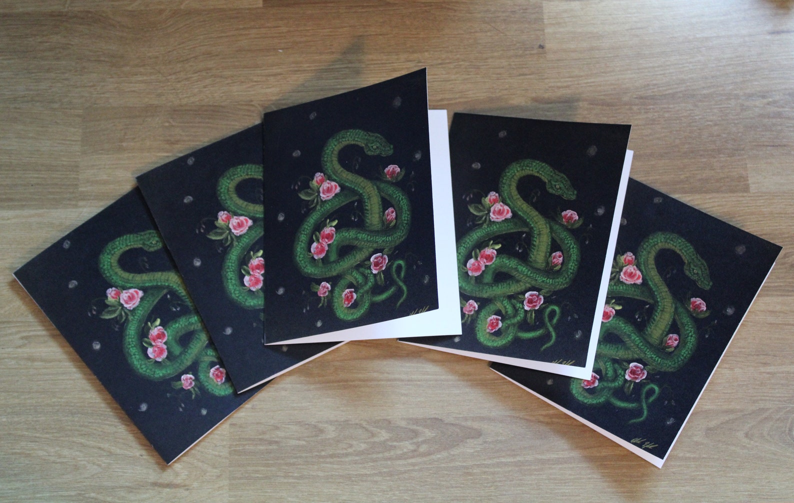 Pretty Snake Cards | Snake Stationery Greeting Card | Serpent Love ...