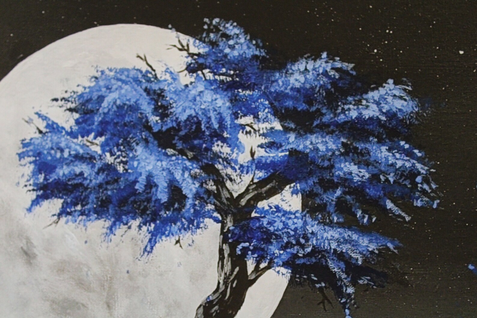 Beautiful Art Print Blue Tree on Cliff artwork From - Etsy