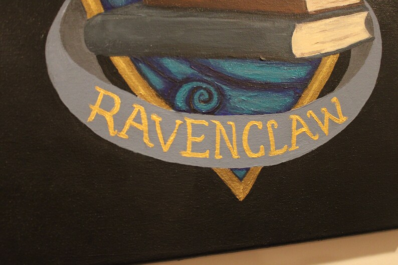 Original Raven Painting Wizard House Fan Art Painting Raven - Etsy
