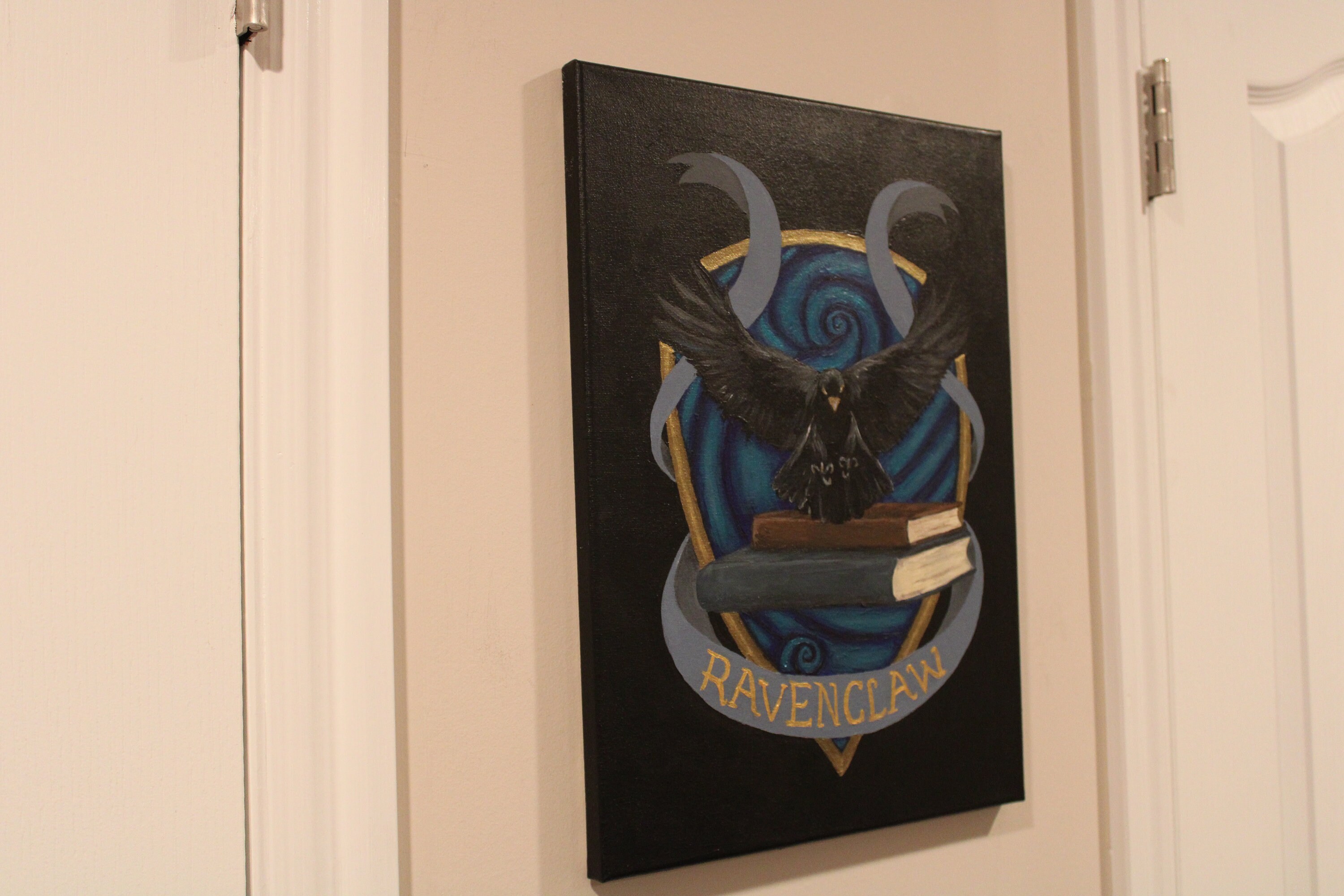 Original Raven Painting Wizard House Fan Art Painting Raven - Etsy