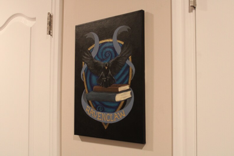 Original Raven Painting Wizard House Fan Art Painting Raven - Etsy