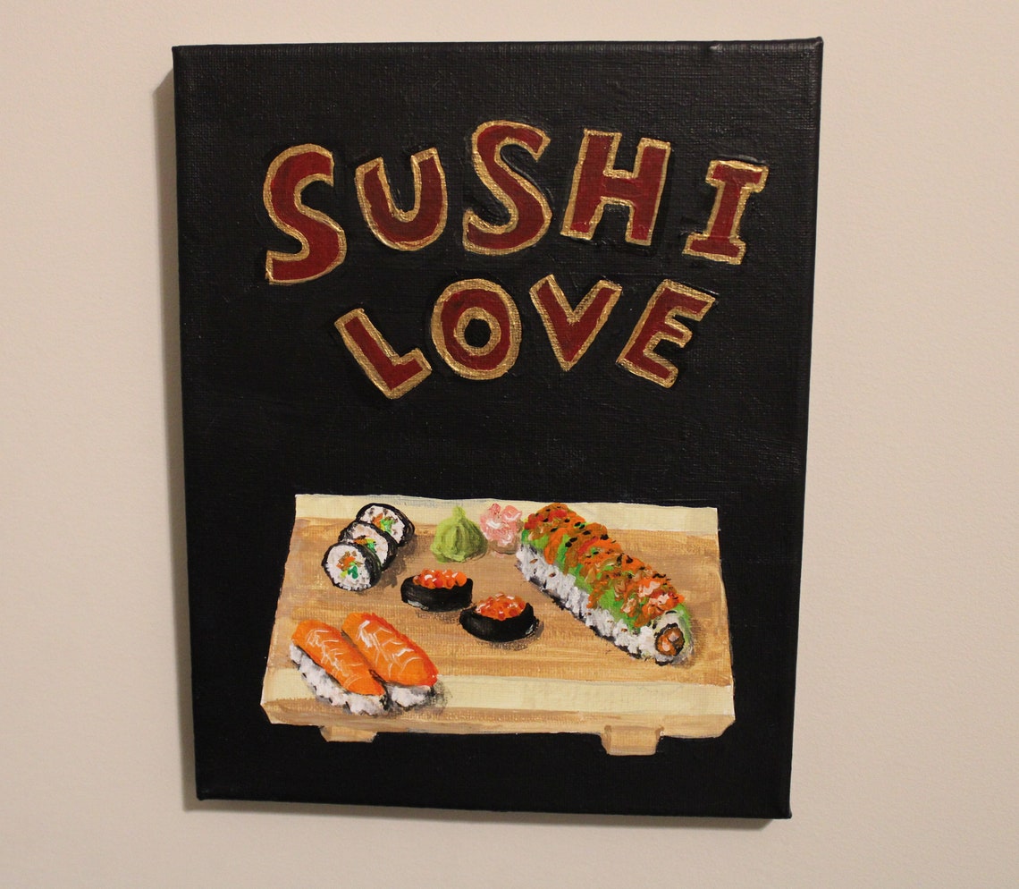 Sushi Art Painting Ramen Artwork Yakitory Wall Decor Food - Etsy