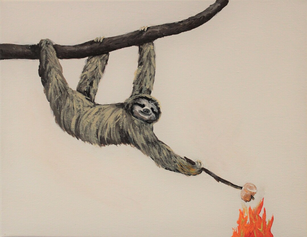 Sloth Art Art Print From Original Painting Slow Roasted Gift Artwork ...