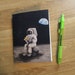 Space Astronaut Stationery Card, Moon Cheese Note Cards, Funny Silly ...
