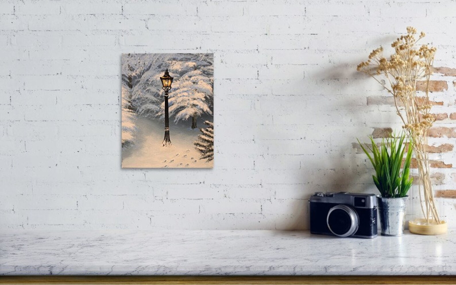 Lamp Post Winter Art Print, Narnia Wall Art, Snow Wall Decor, Snowy ...