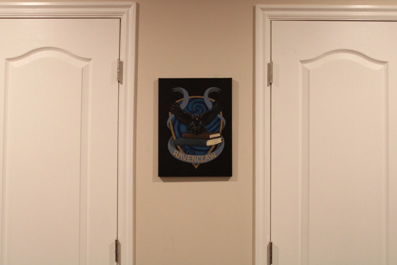 Original Raven Painting Wizard House Fan Art Painting Raven - Etsy