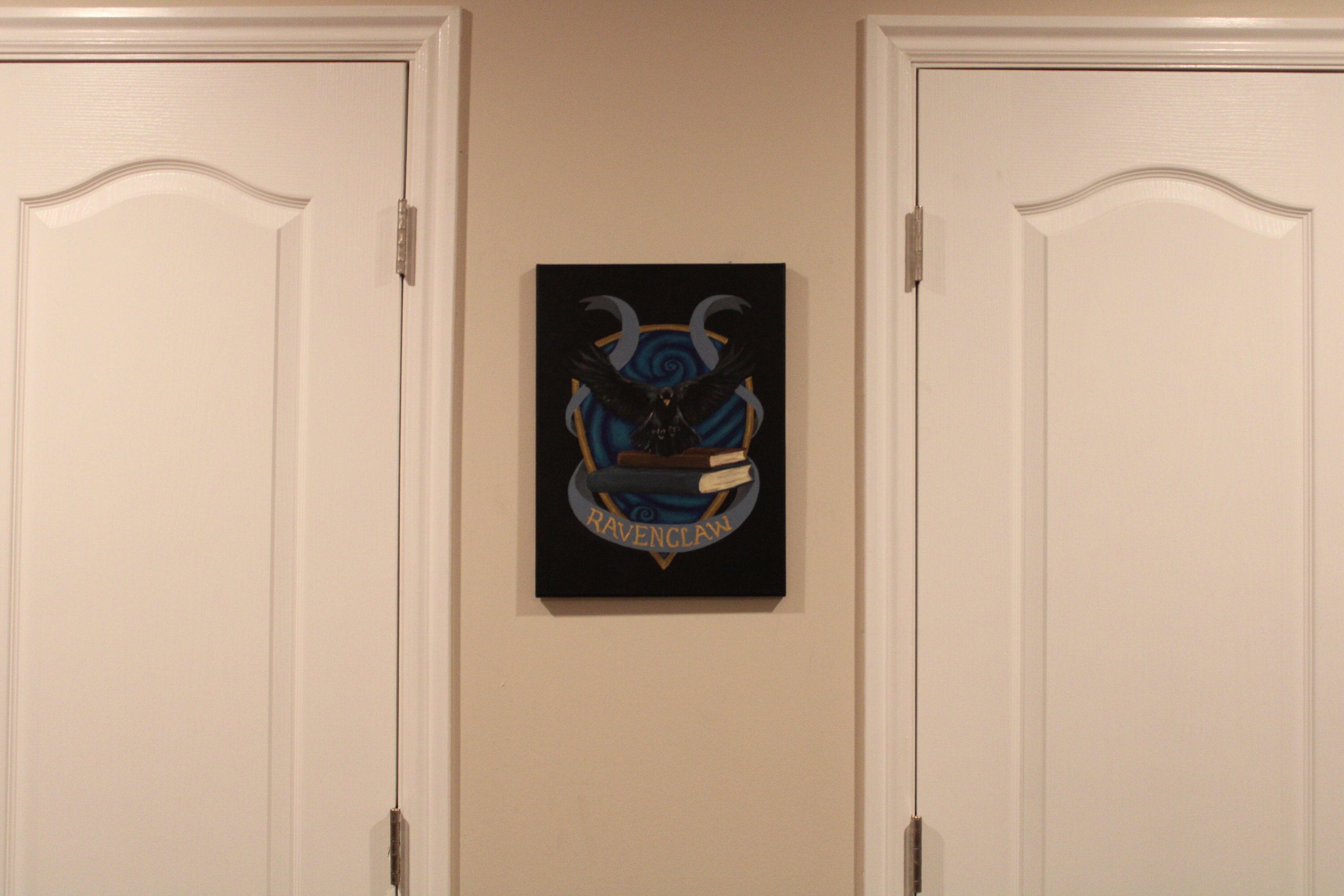 Original Raven Painting Wizard House Fan Art Painting Raven - Etsy