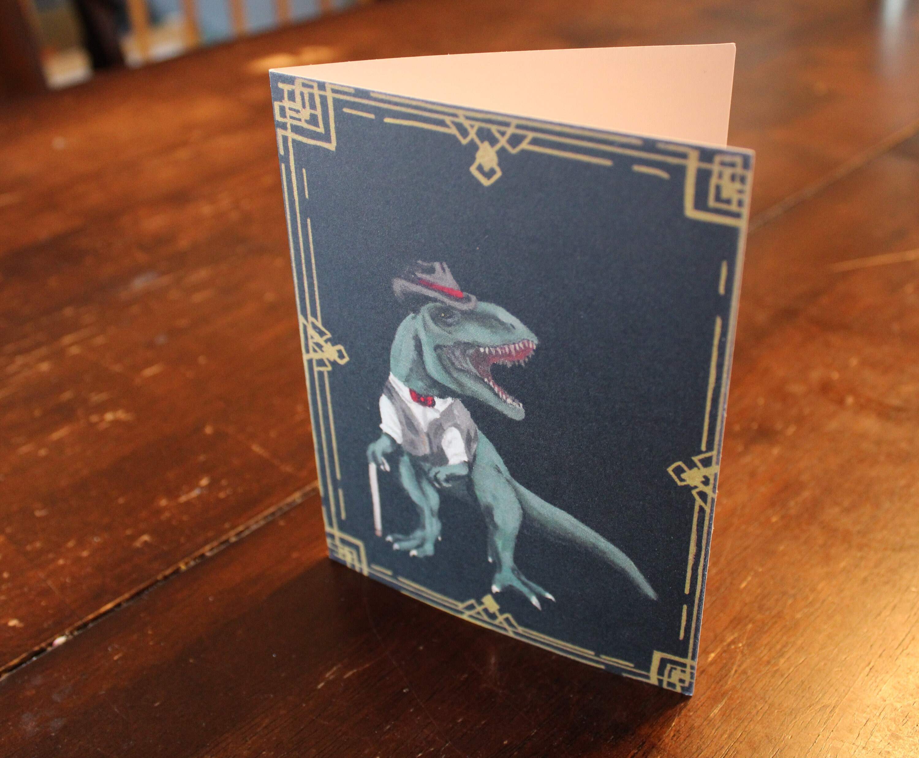 T-rex Cards, Funny Tyrannosaurus Note Cards, Dinosaur Roaring 20s ...