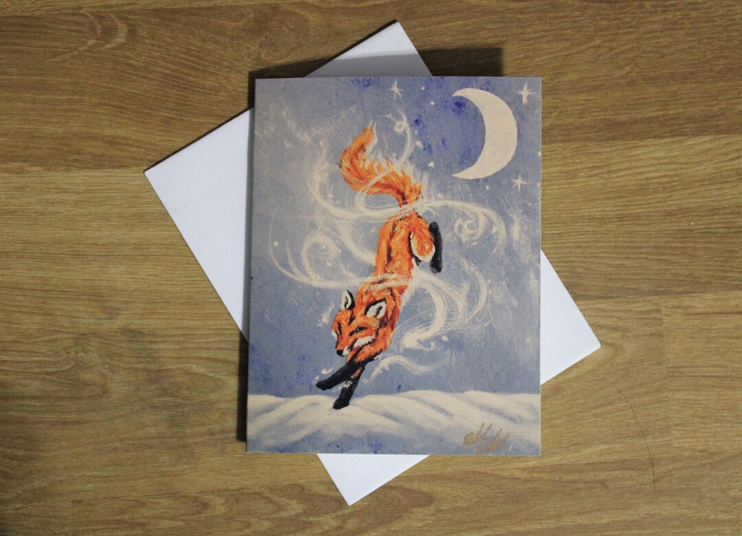 Fox Card Red Fox Stationery Card Mystical Note Cards - Etsy