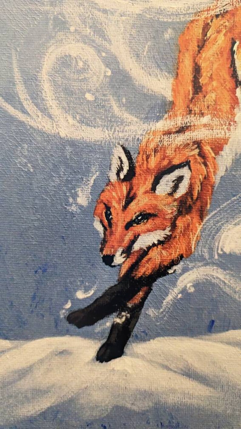 Fox Art Print, Winter Holiday Wall Art, Fantasy Fox Decor, Mystical ...