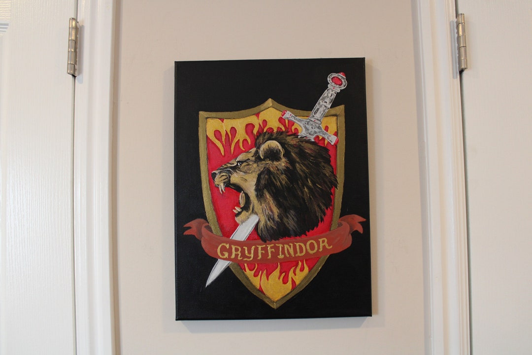 Original Lion Painting, Wizard House, Fan Art Painting, Sword and ...