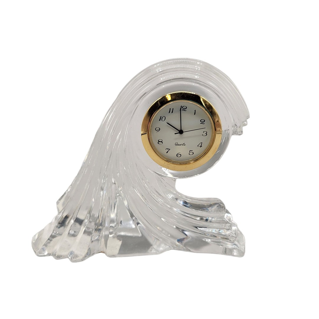 Lenox Crystal Waterscape Mini Desk Clock 1980's - Needs Repair - Etsy