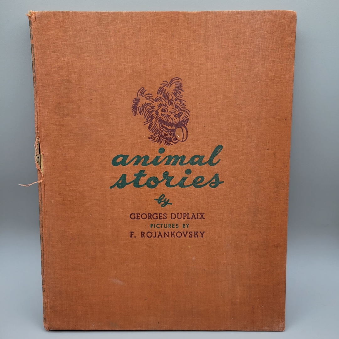 1945 Animal Stories Childrens Book Clothbound Hardcover Color ...