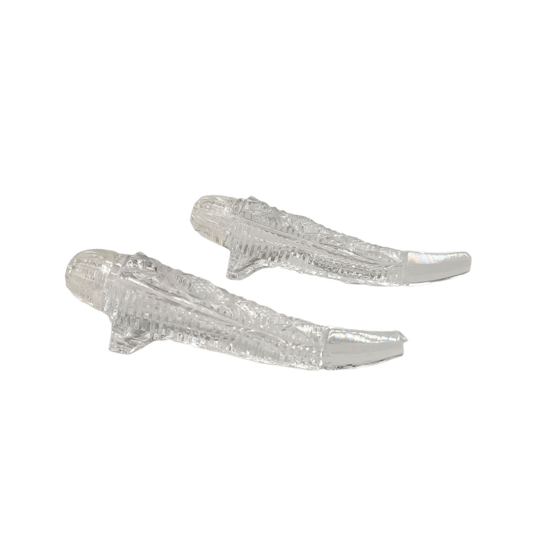 Victorian Style Cut Glass Salt and Pepper Shaker Cornucopia Tusk Shaped ...